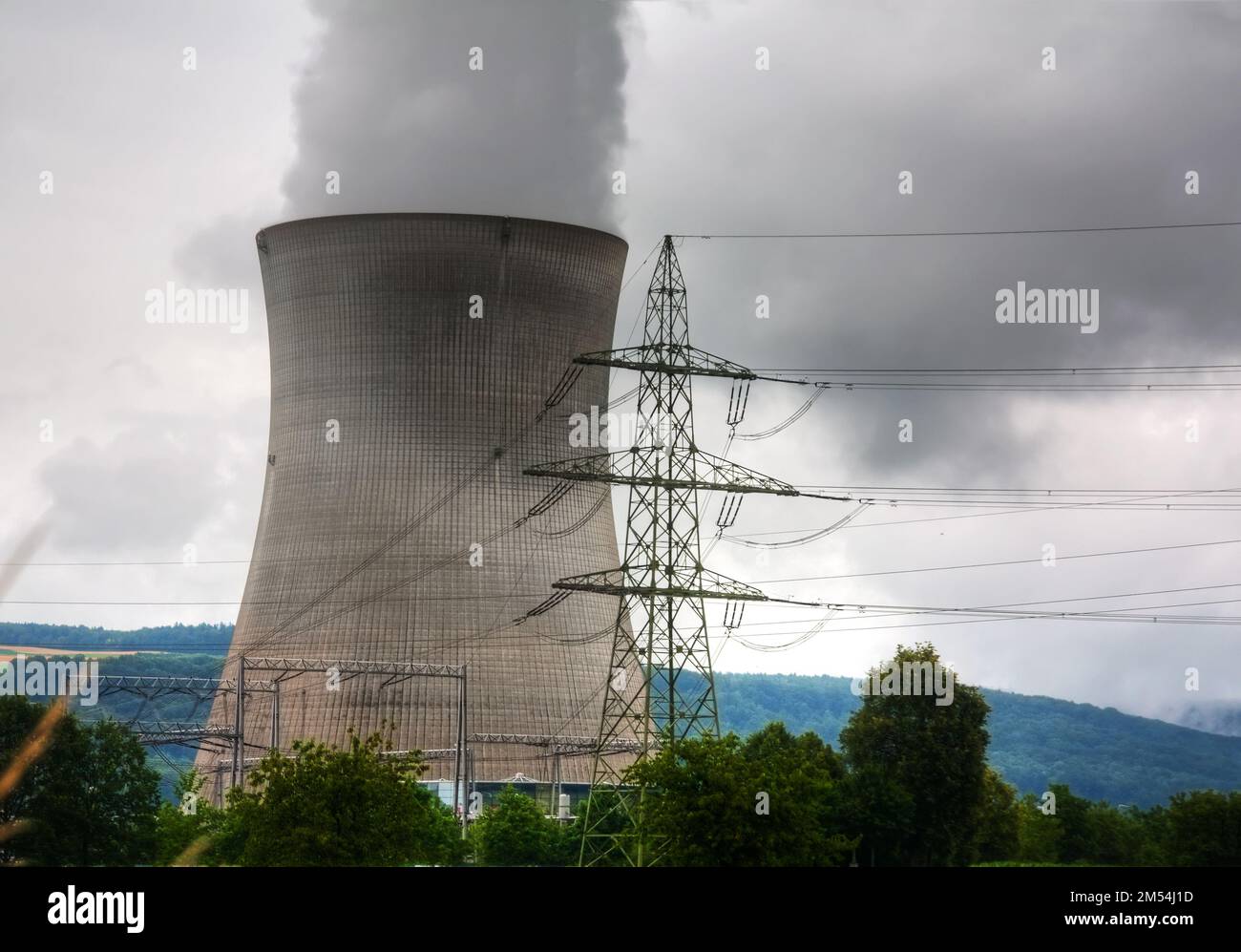 Nuclear Power Plant in a storm - symbolizing a coming disaster Stock ...