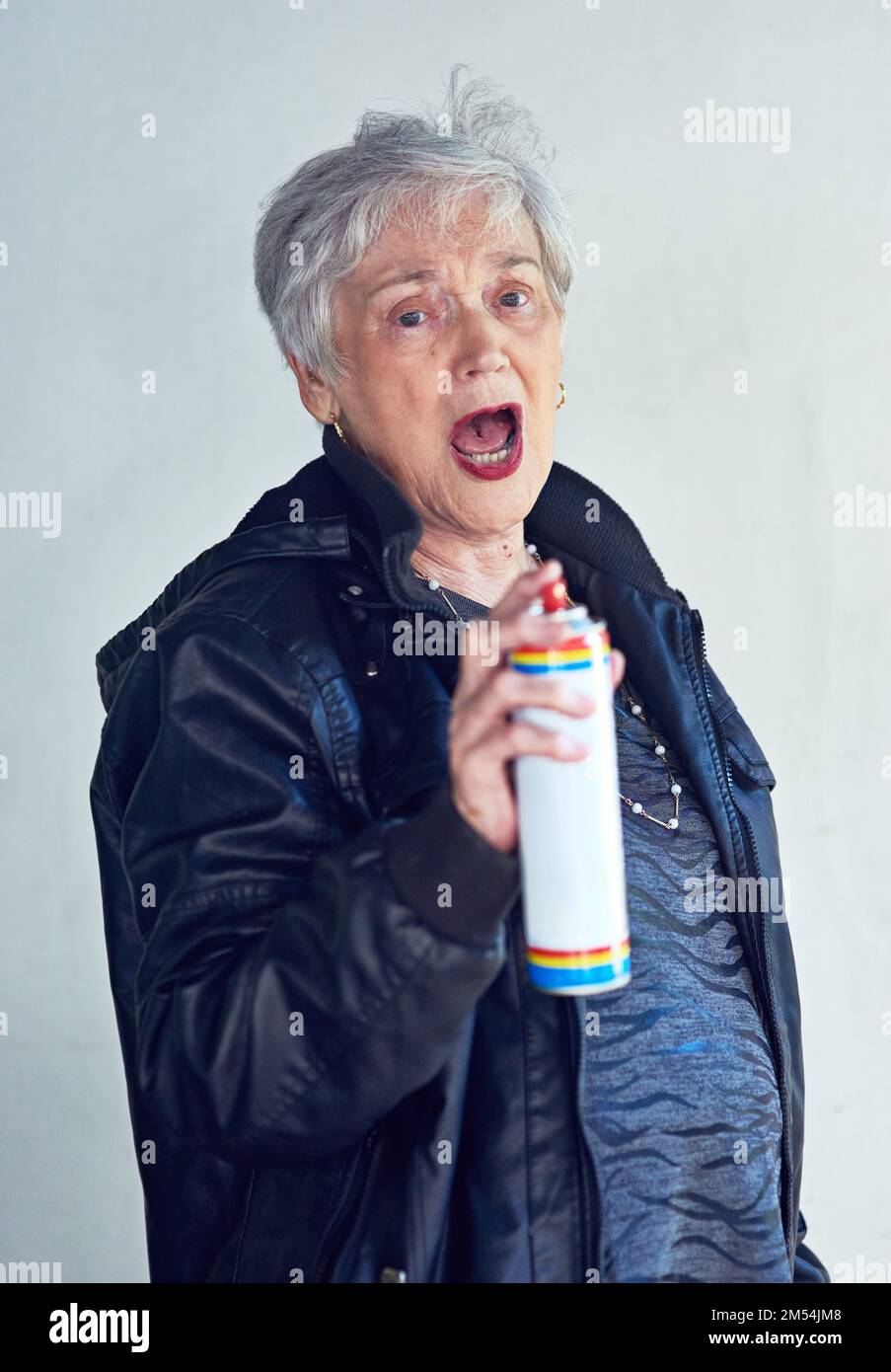 And what are you going to do about it. Portrait of a mischievous senior ...