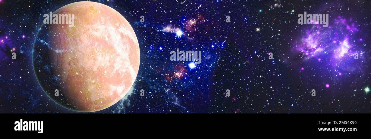 Stars of a planet and galaxy in a free space. Elements of this image ...