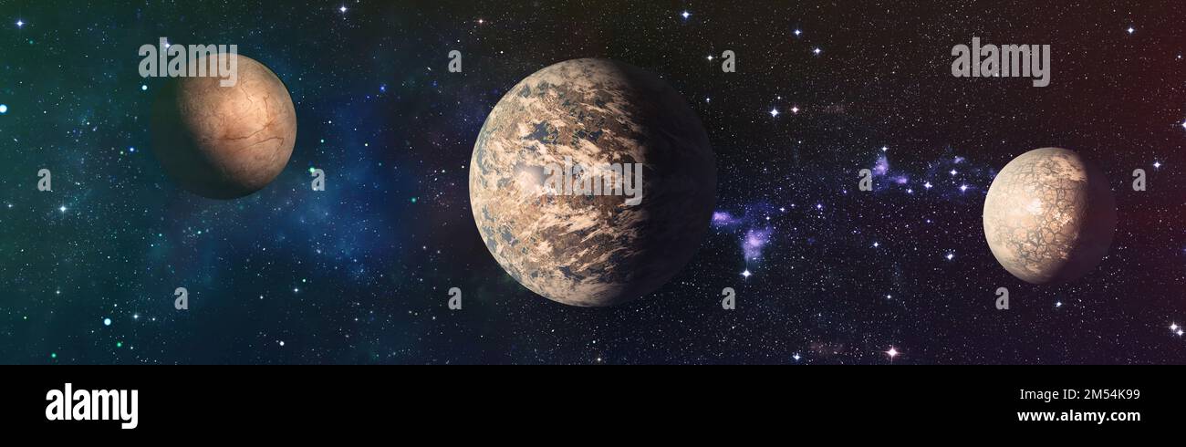 planets, stars and galaxies in outer space showing the beauty of space ...
