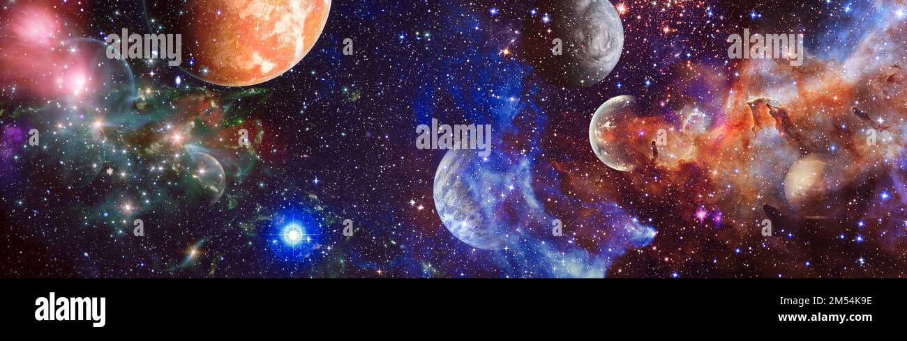 Star in the space. Collage on space, science and education items ...