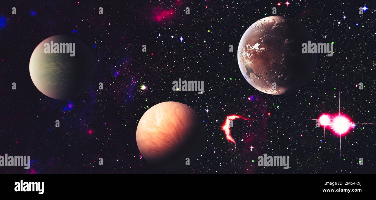 Star in the space. Collage on space, science and education items ...