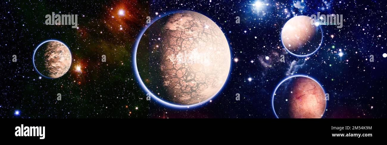 planets, stars and galaxies in outer space showing the beauty of space ...