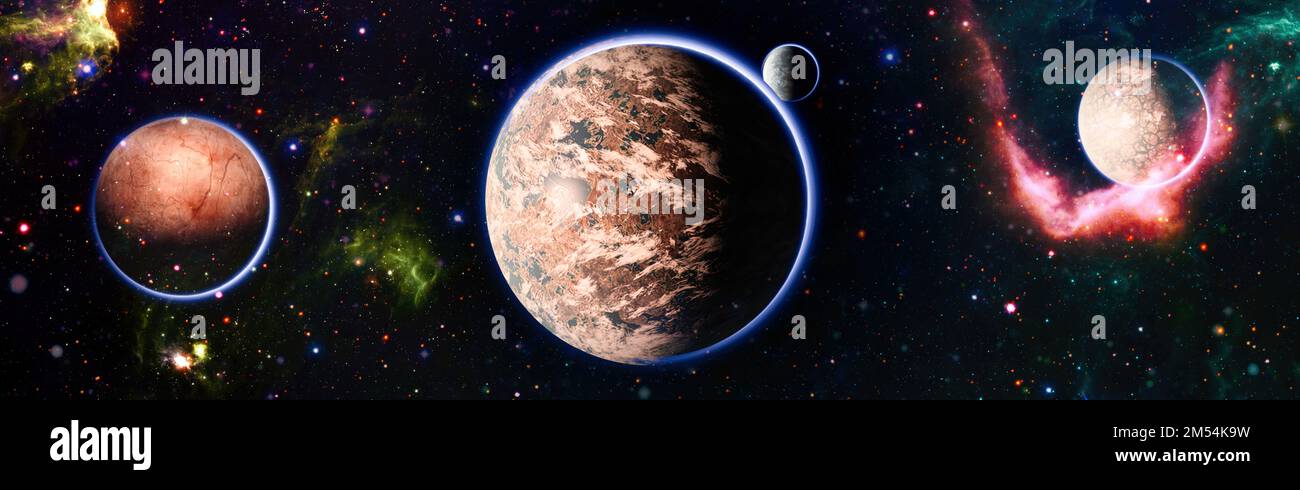 planets, stars and galaxies in outer space showing the beauty of space ...