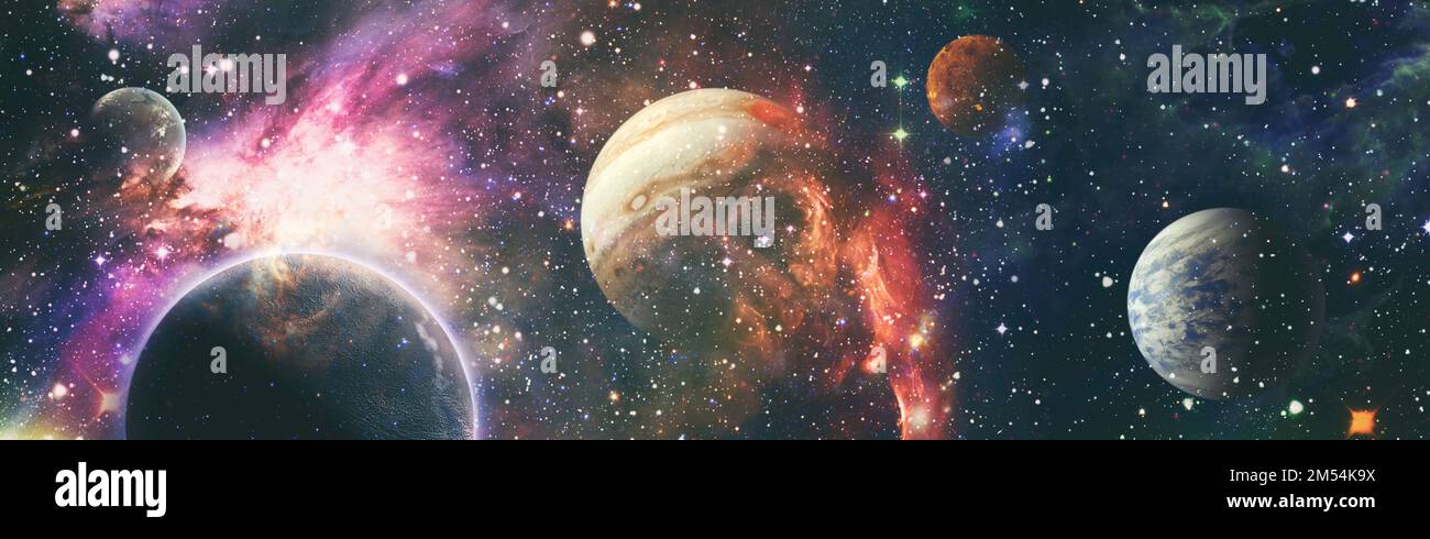 Star in the space. Collage on space, science and education items ...