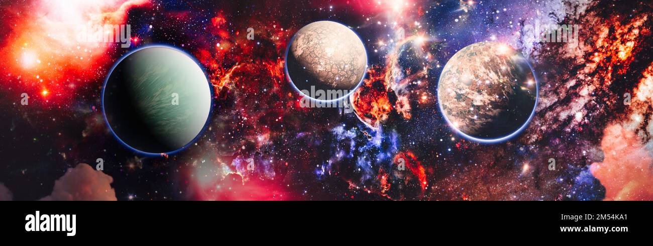 Star in the space. Collage on space, science and education items ...