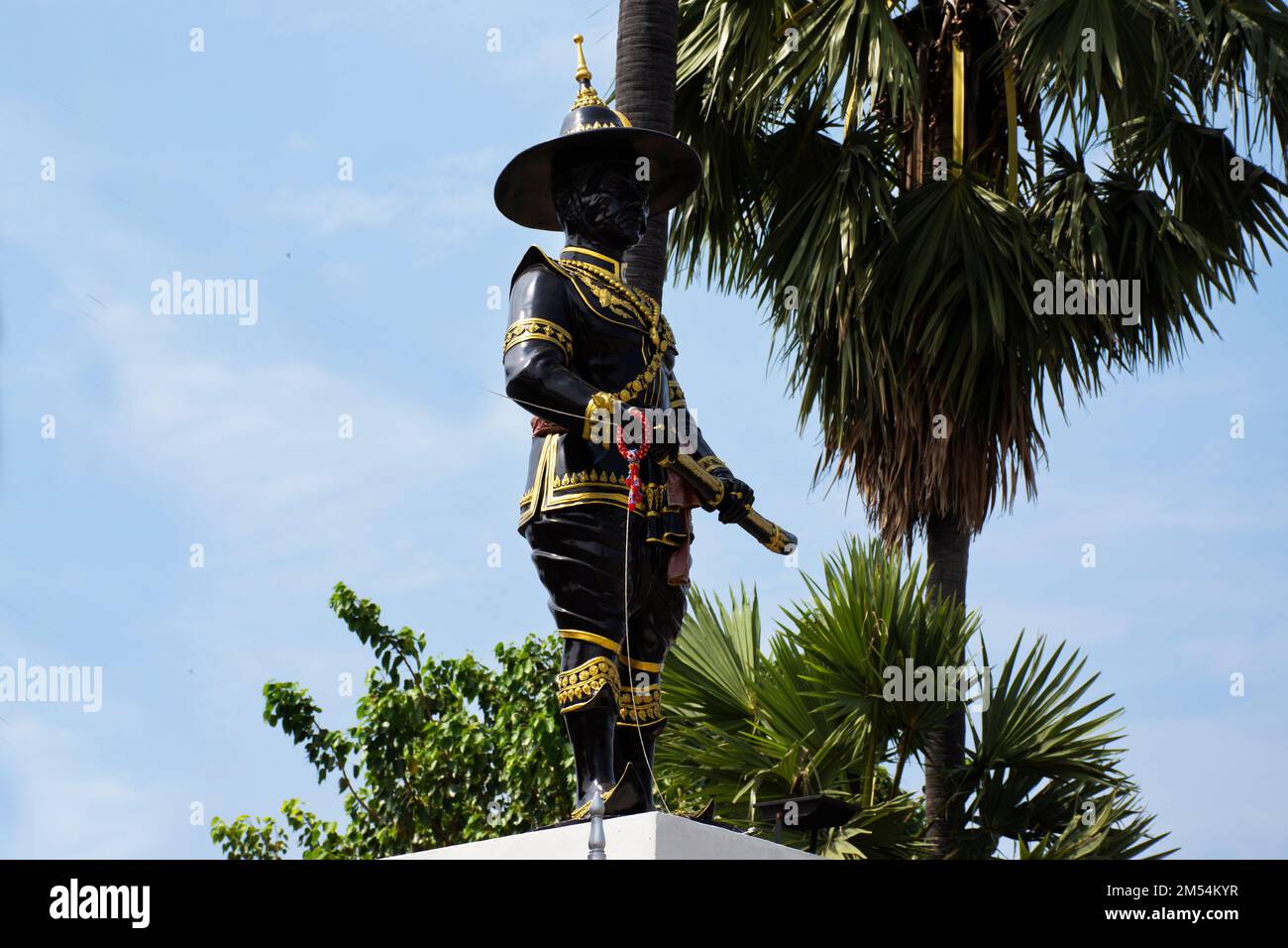 Ancient King Taksin The Great monument statue for thai people travelers ...