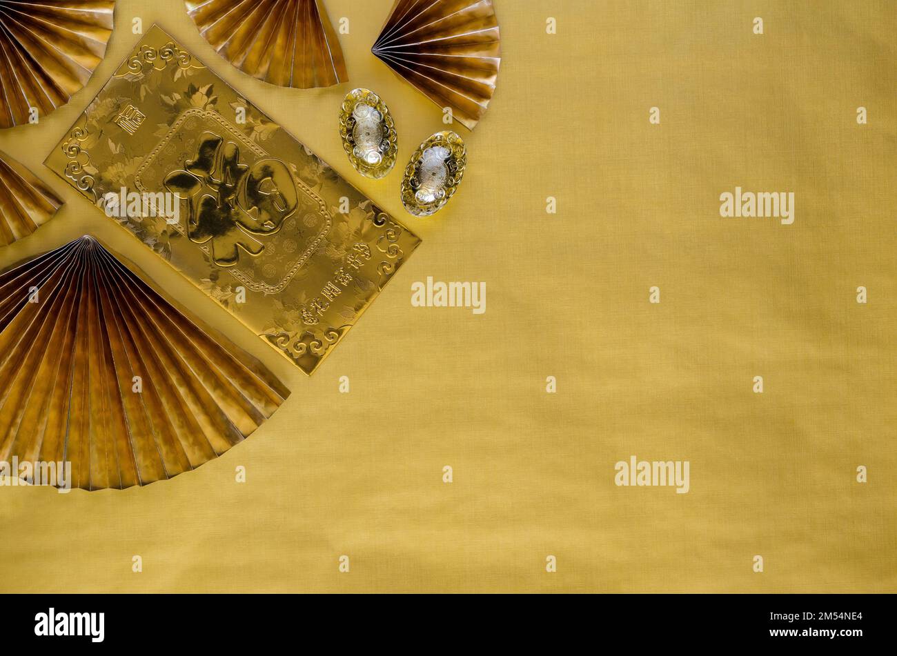 Chinese new year background concept with gold envelope packet or ang ...