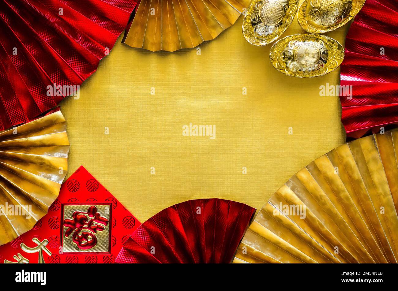 Chinese new year background concept with red envelope packet or ang bao ...