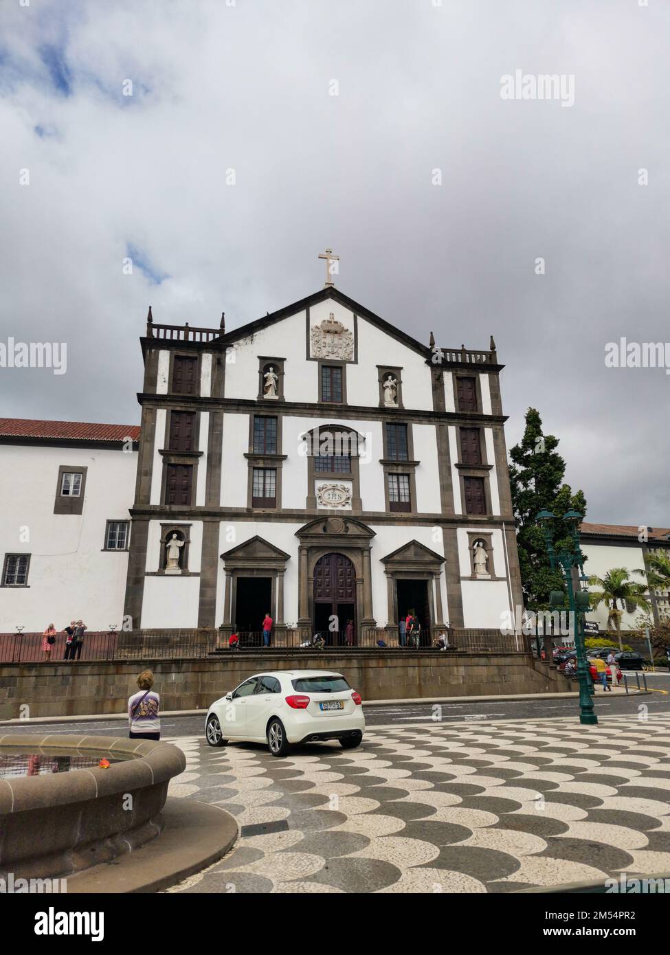 Church building on main square historic center of Funchal. Capital of ...