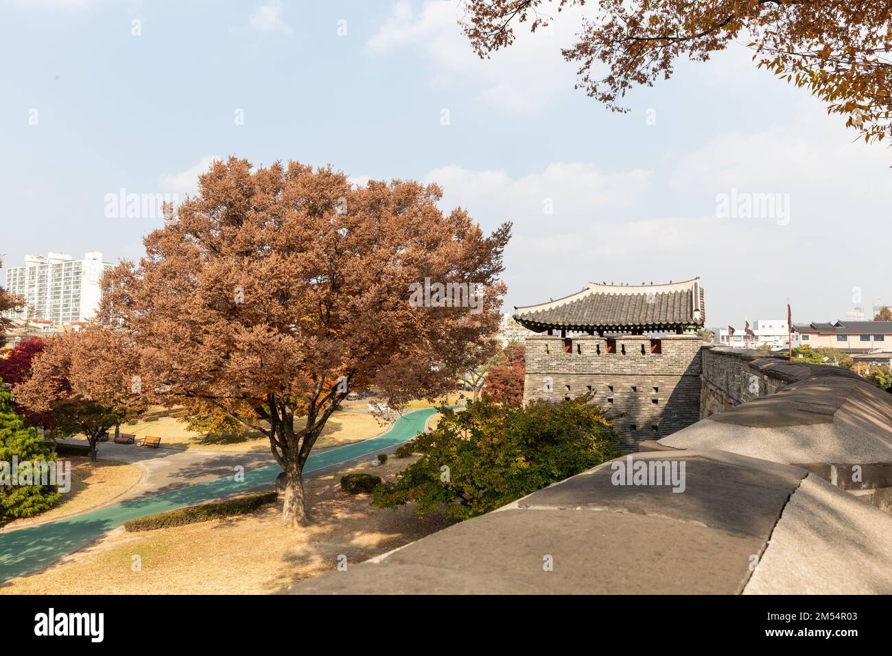 autumn landscape, scenery of Suwon Hwaseong in Korea Stock Photo - Alamy