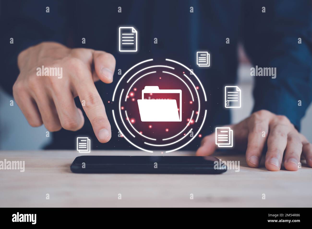 Document Management System (DMS). Digital online document database and paperless office ...