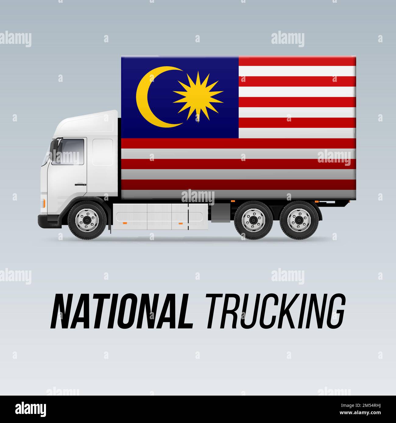 Symbol of National Delivery Truck with Flag of Malaysia. National ...