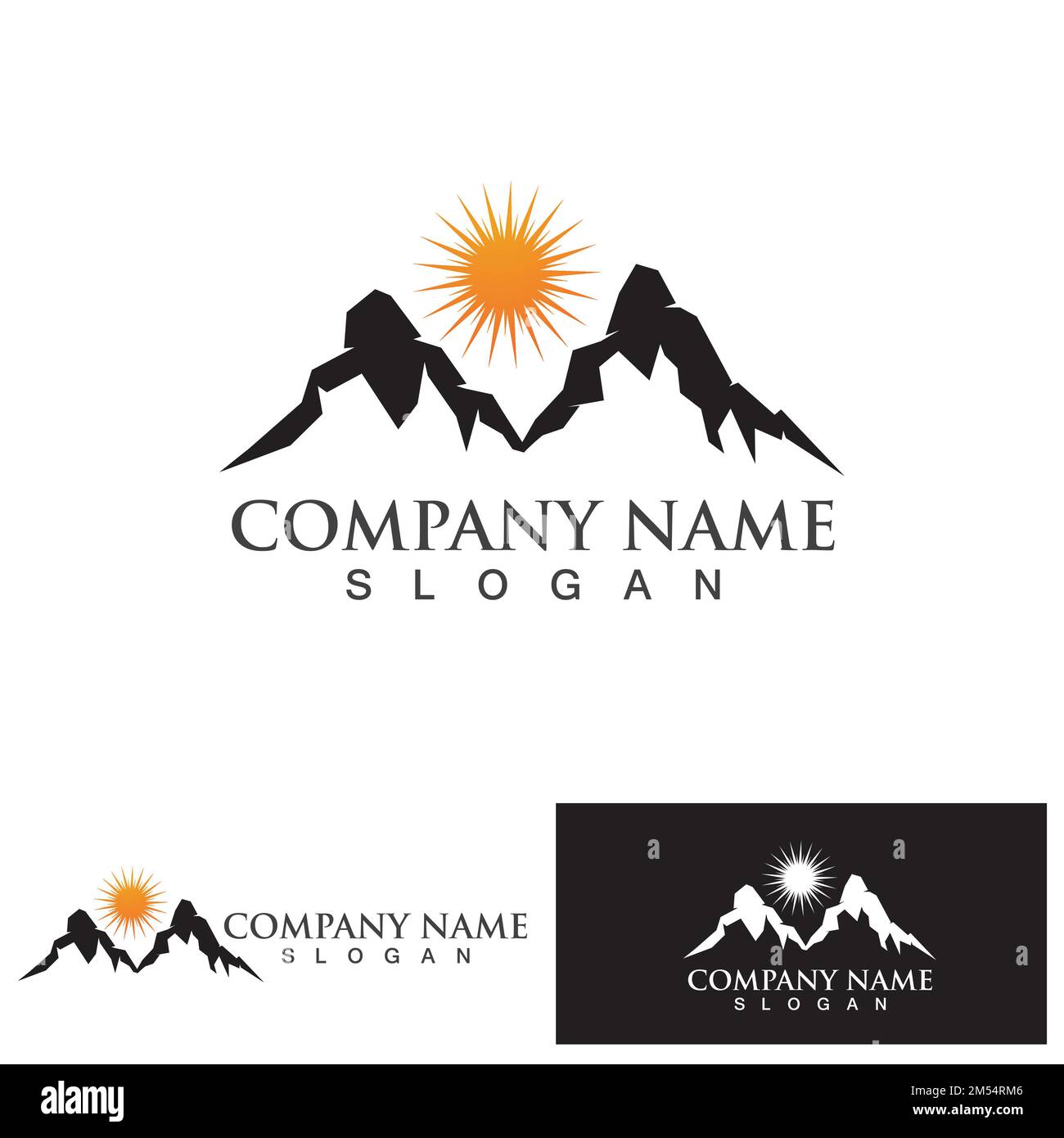 Mountain icon Logo Template Vector illustration design Stock Vector Image & Art - Alamy