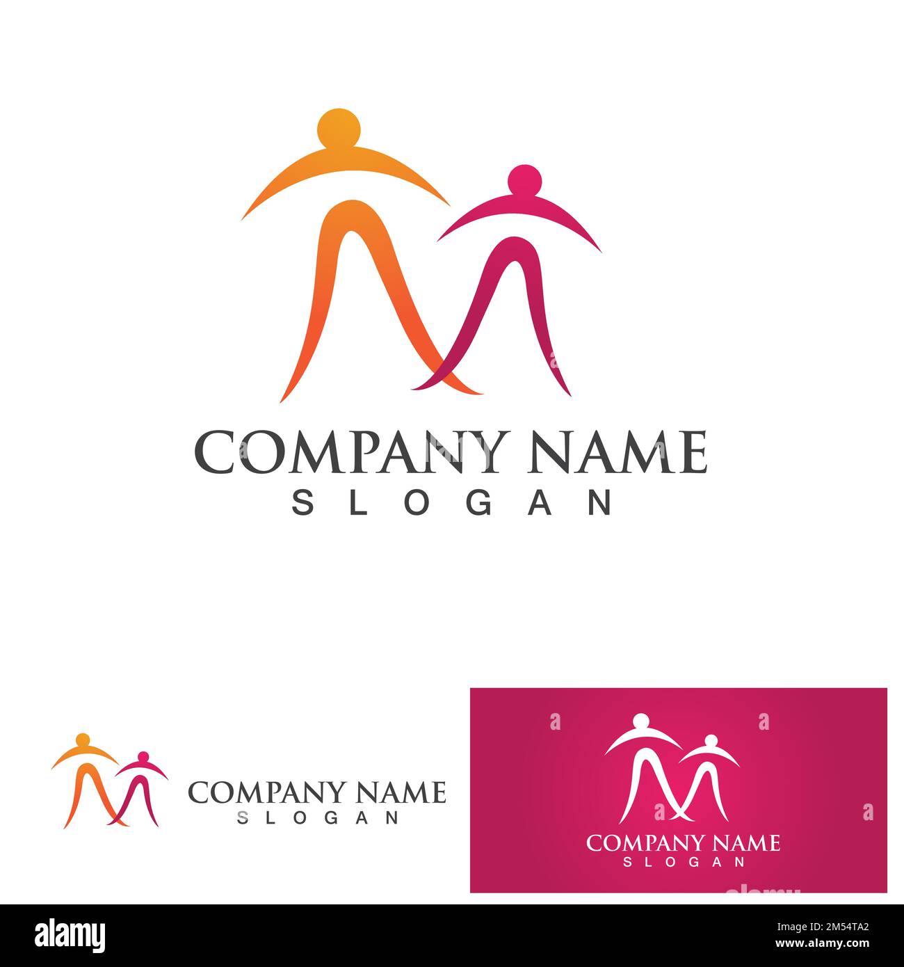 Heart logo and people design, Charity and support vector concept, love ...