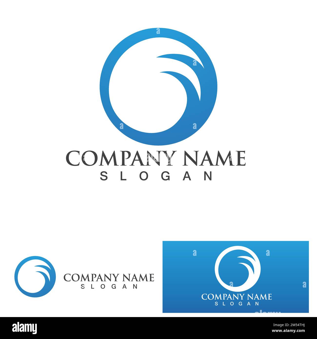 Isolated round shape logo. Blue color logotype. Flowing water image ...