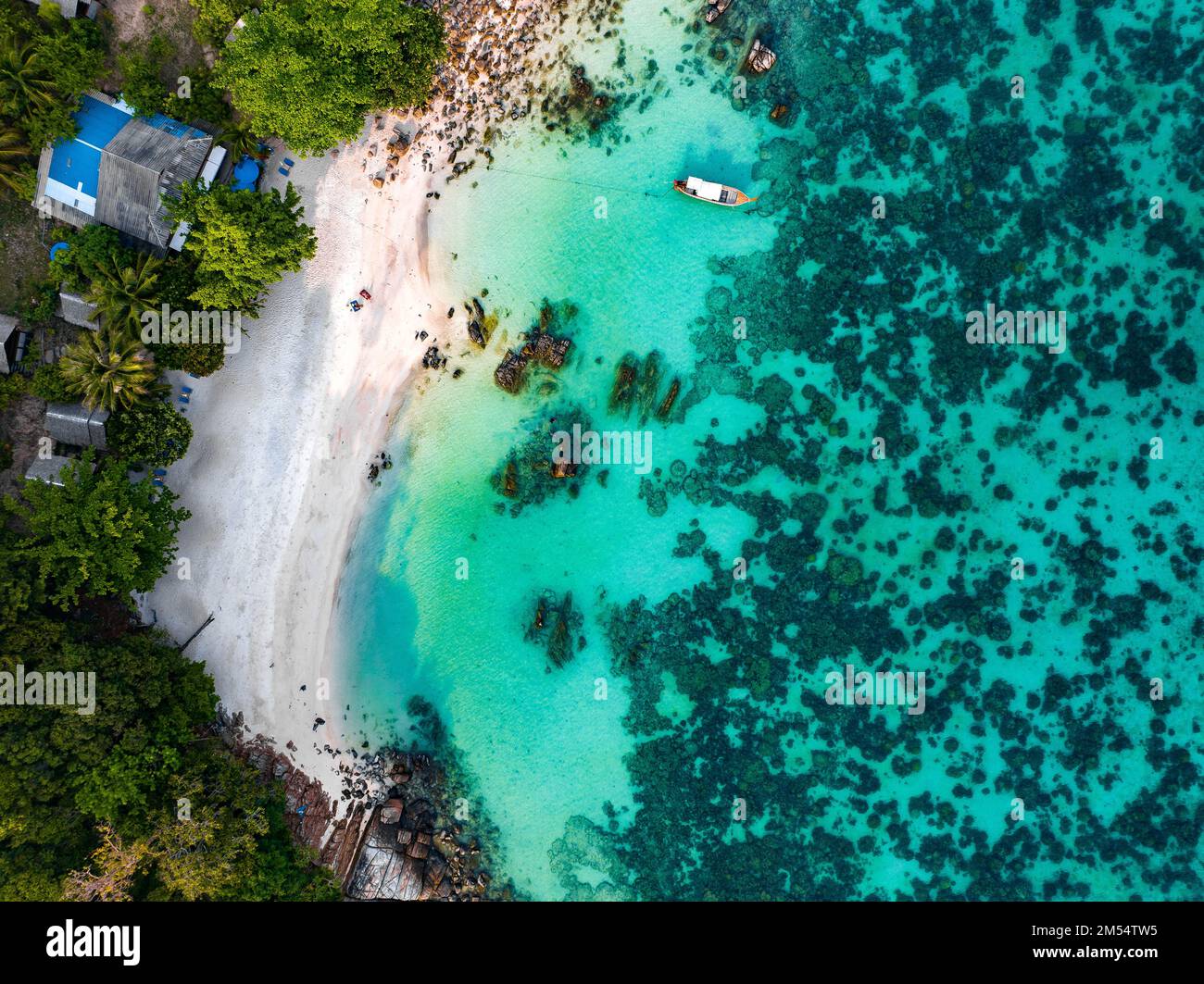Aerial view of Sanom secret beach in koh Lipe, Satun, Thailand Stock ...