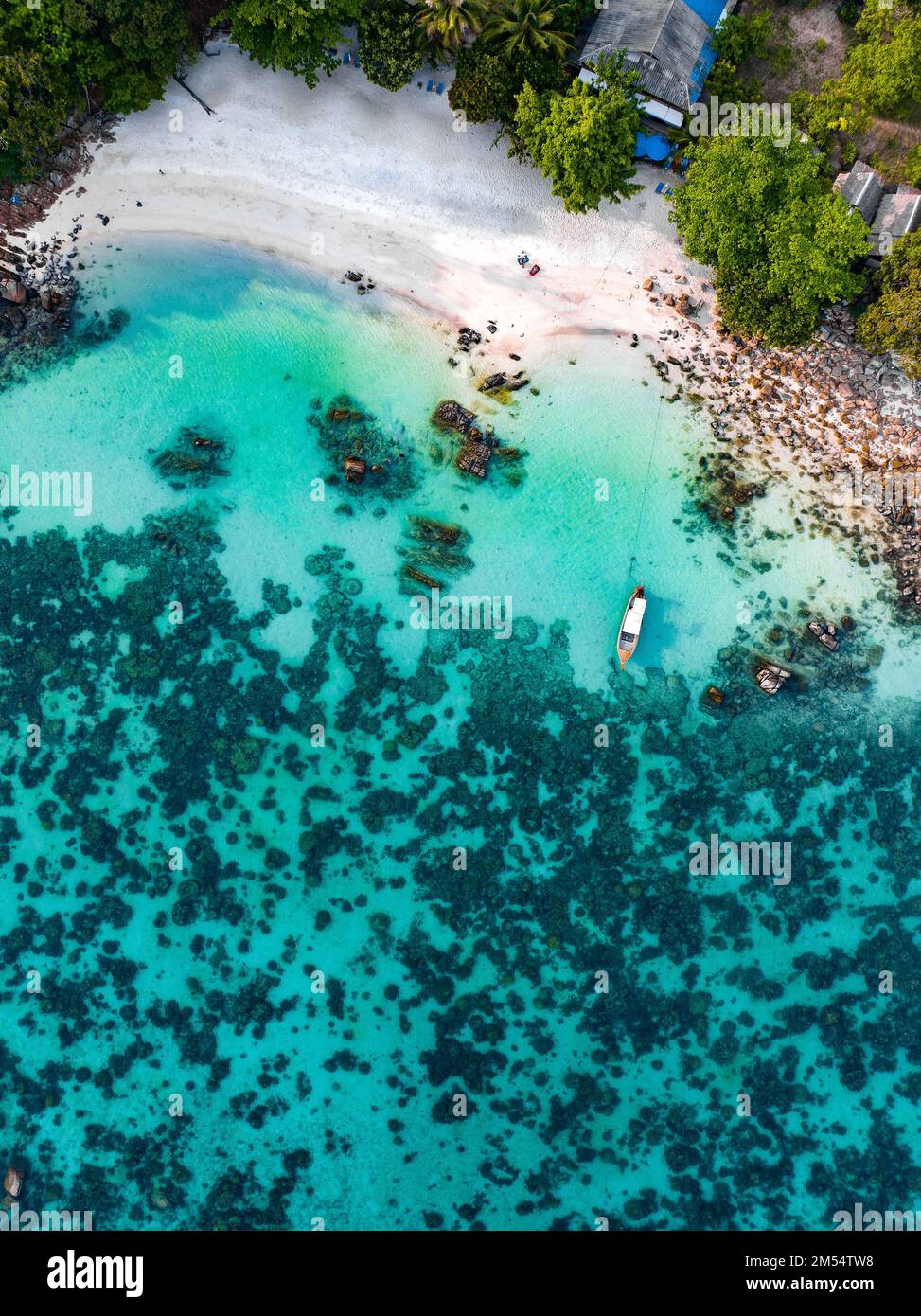 Aerial view of Sanom secret beach in koh Lipe, Satun, Thailand Stock ...