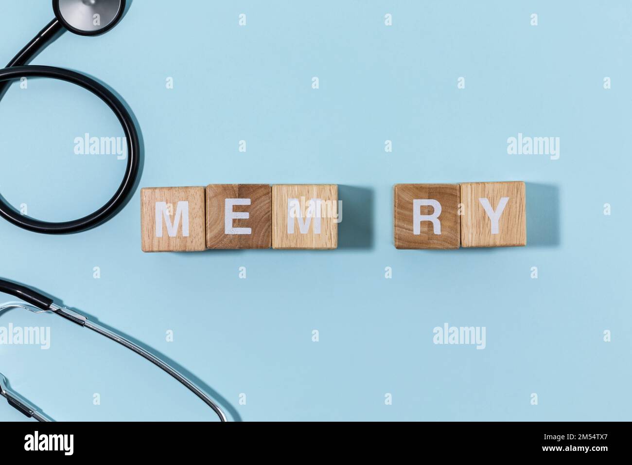 brain health and dementia series memory written block and stethoscope ...