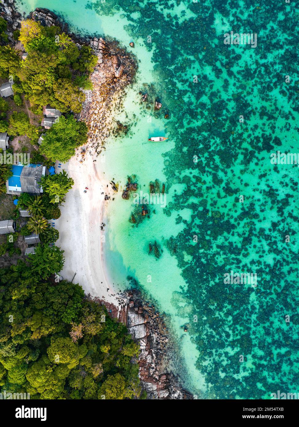 Aerial view of Sanom secret beach in koh Lipe, Satun, Thailand Stock ...