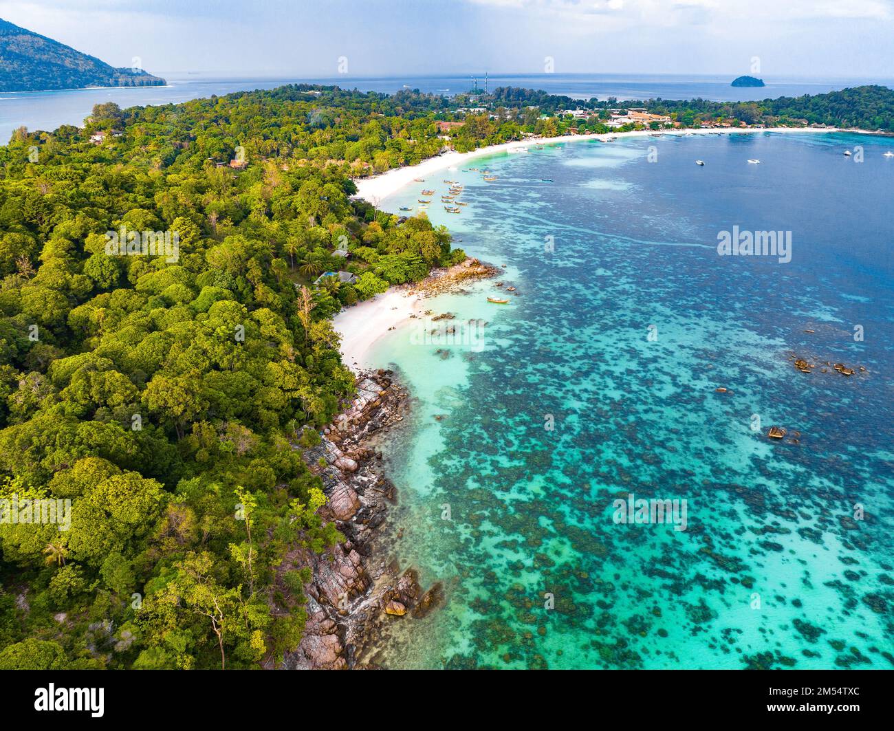 Aerial view of Sanom secret beach in koh Lipe, Satun, Thailand Stock ...