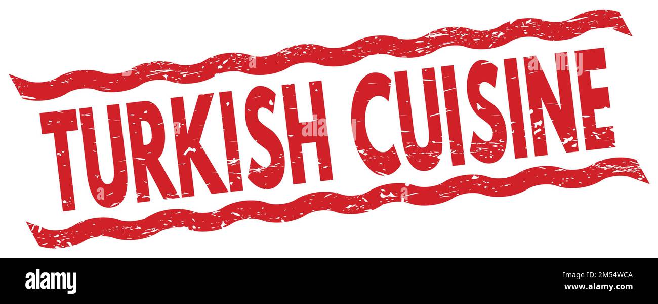 TURKISH CUISINE text written on red lines stamp sign Stock Photo - Alamy
