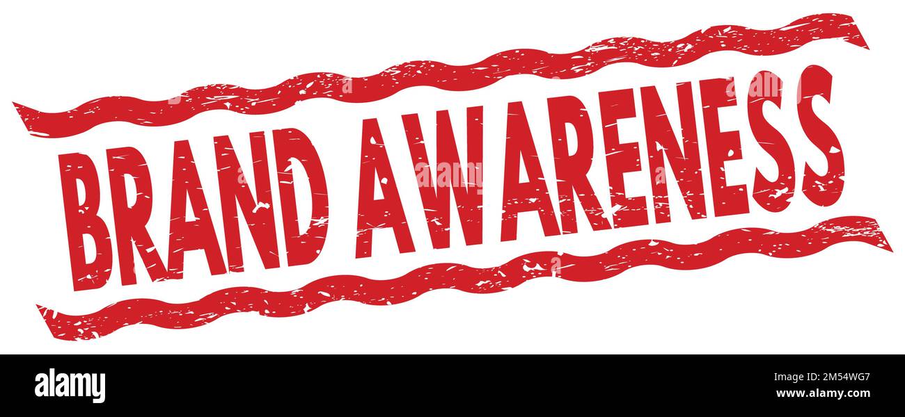BRAND AWARENESS text written on red lines stamp sign Stock Photo - Alamy