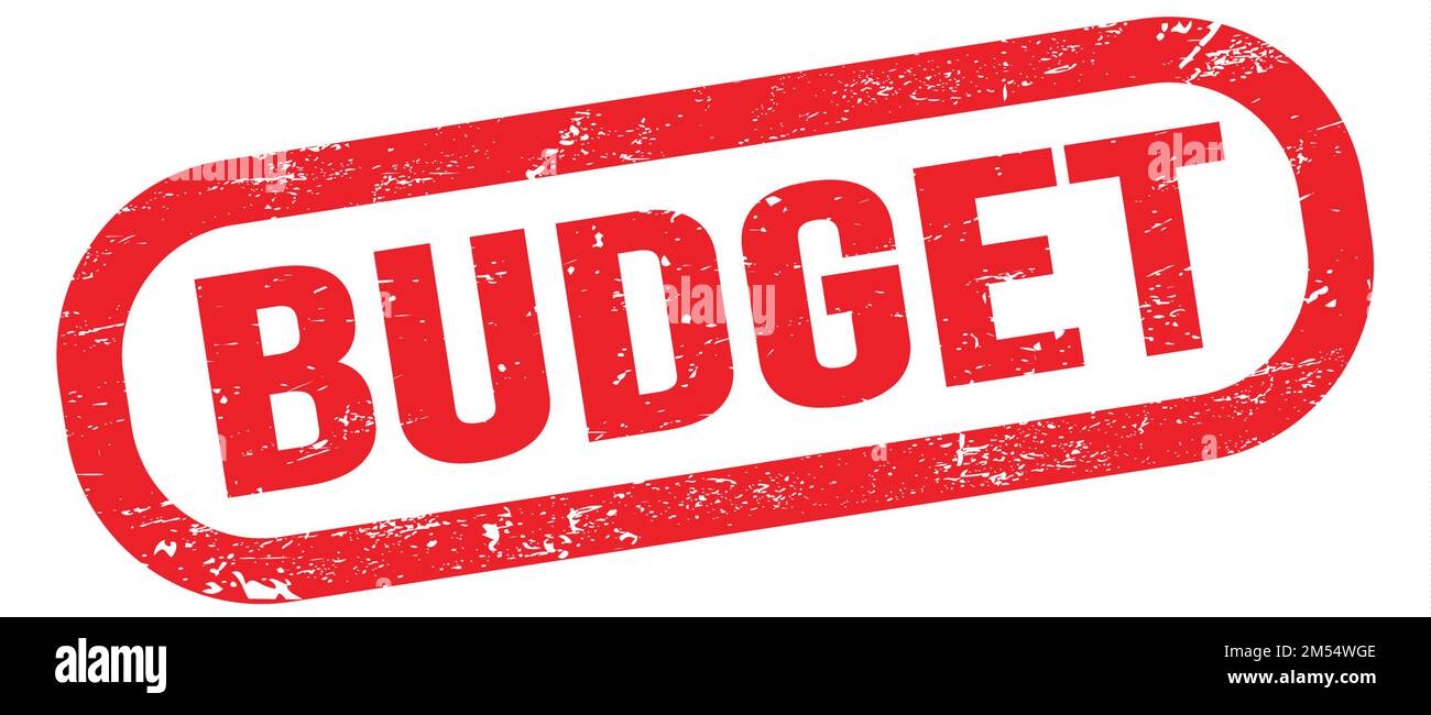 BUDGET, text written on red rectangle stamp sign Stock Photo - Alamy