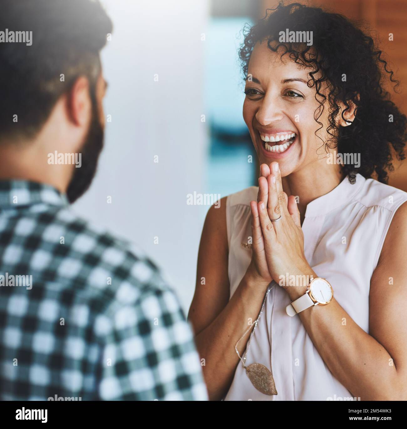 She cant wait to share her news. a loving couple celebrating some good ...
