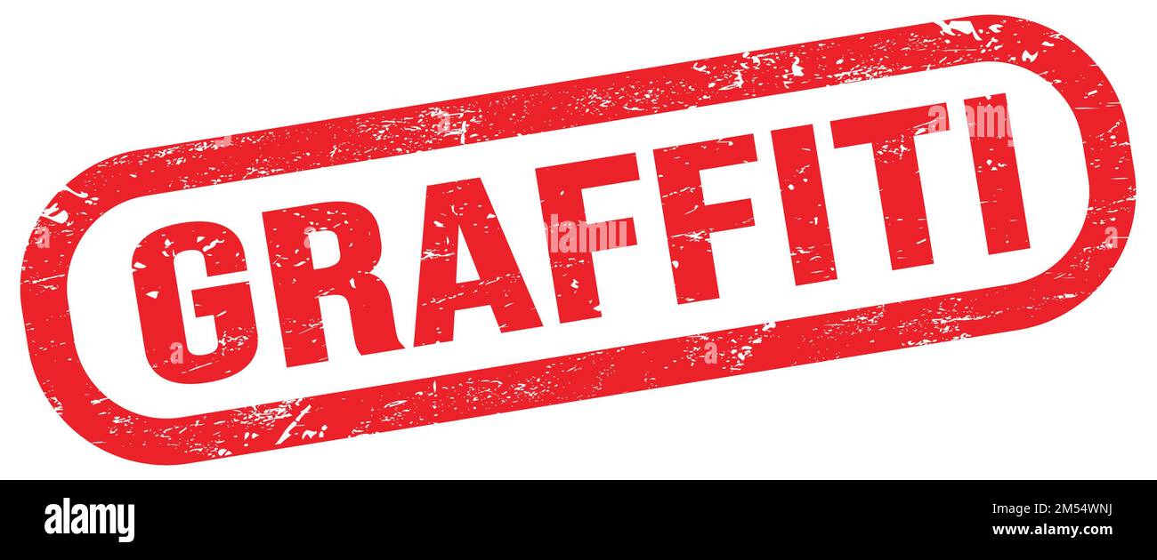 GRAFFITI, text on red rectangle stamp sign Stock Photo - Alamy