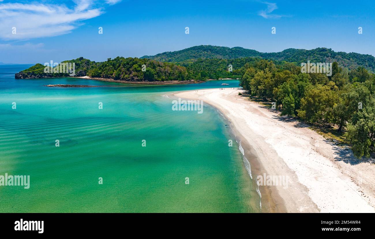 Aerial view of Ao Pante Malacca port in Koh Tarutao national park in ...