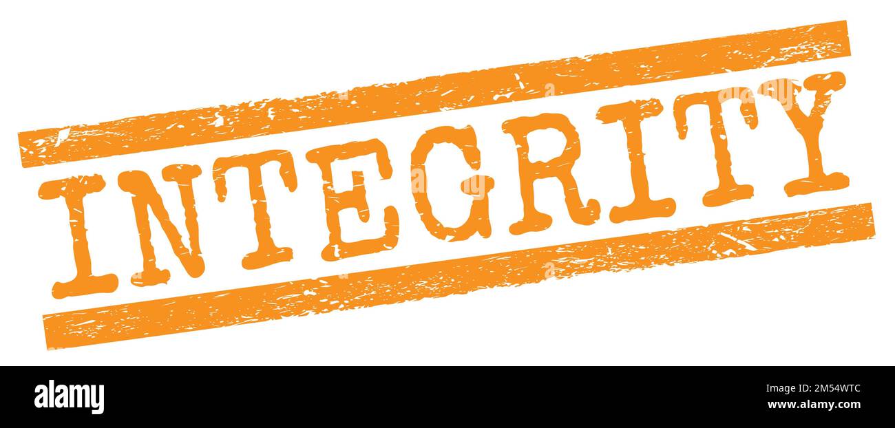 INTEGRITY text written on orange grungy lines stamp sign Stock Photo ...
