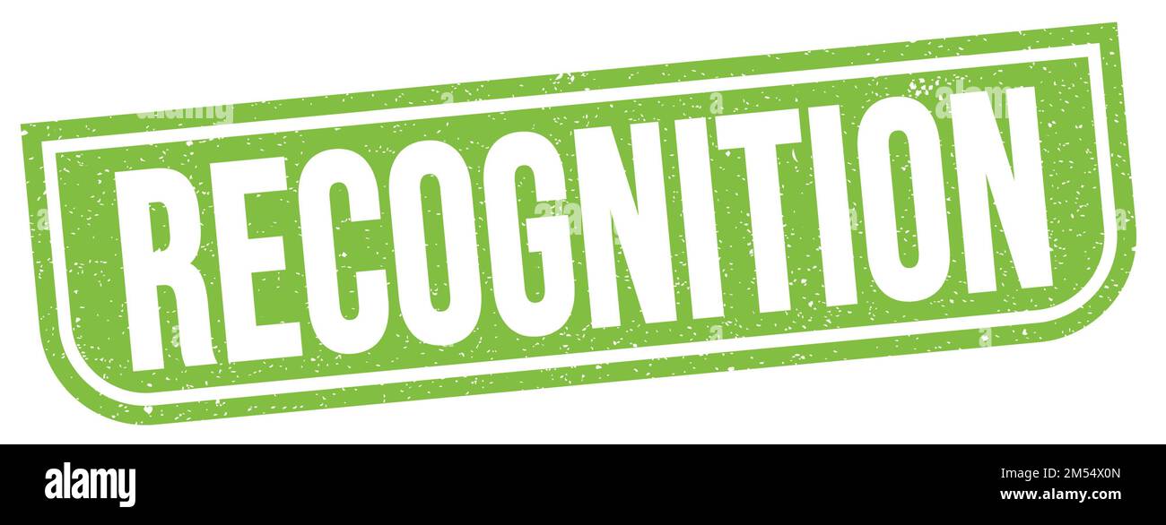 RECOGNITION text written on green grungy stamp sign Stock Photo - Alamy