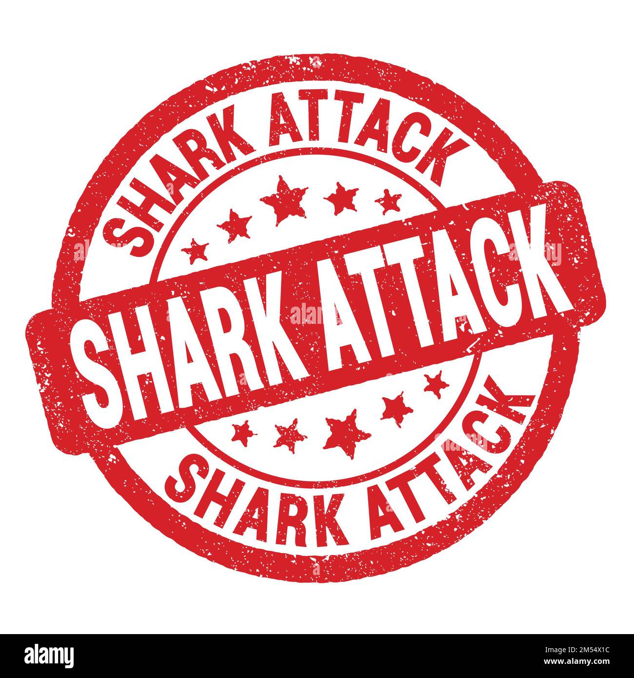 SHARK ATTACK text written on red grungy stamp sign Stock Photo - Alamy