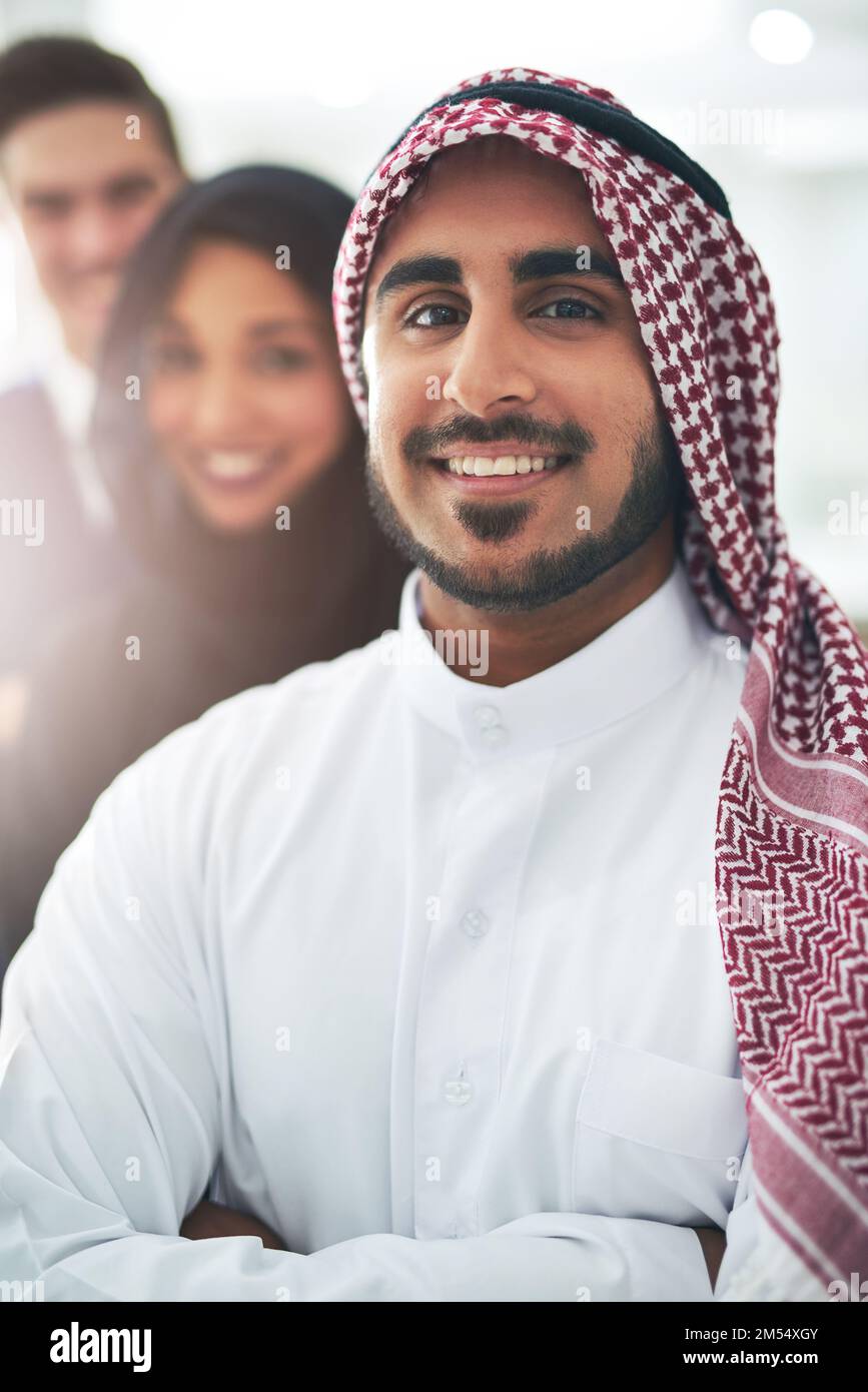 Stellar teamwork in the name of success. Portrait of a team of muslim ...