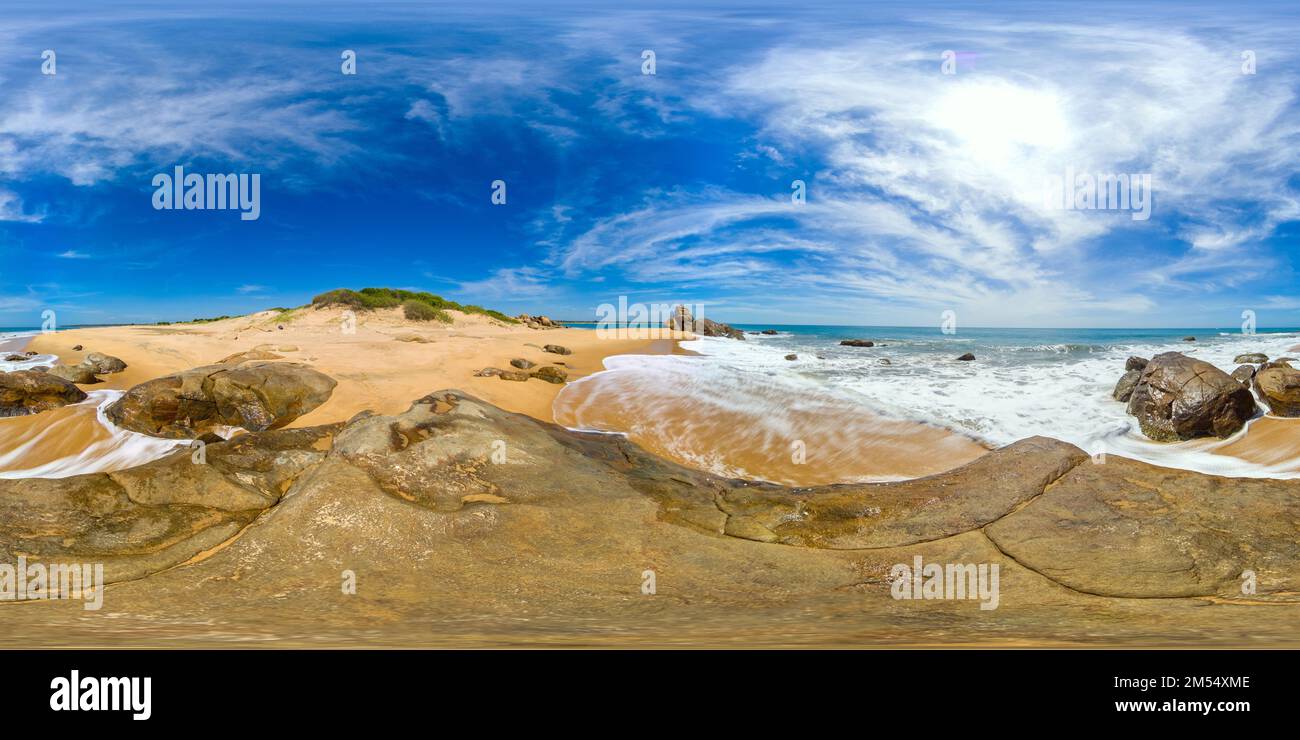 Tropical landscape with a beautiful beach. Wisky point beach, Pottuvil ...