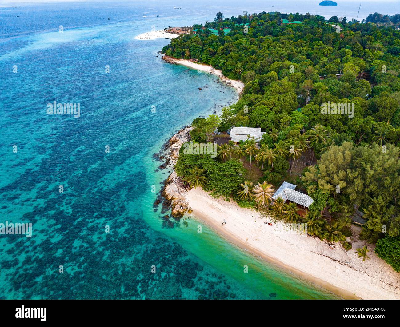 Aerial view of Sunset beach in koh Lipe, Thailand Stock Photo - Alamy