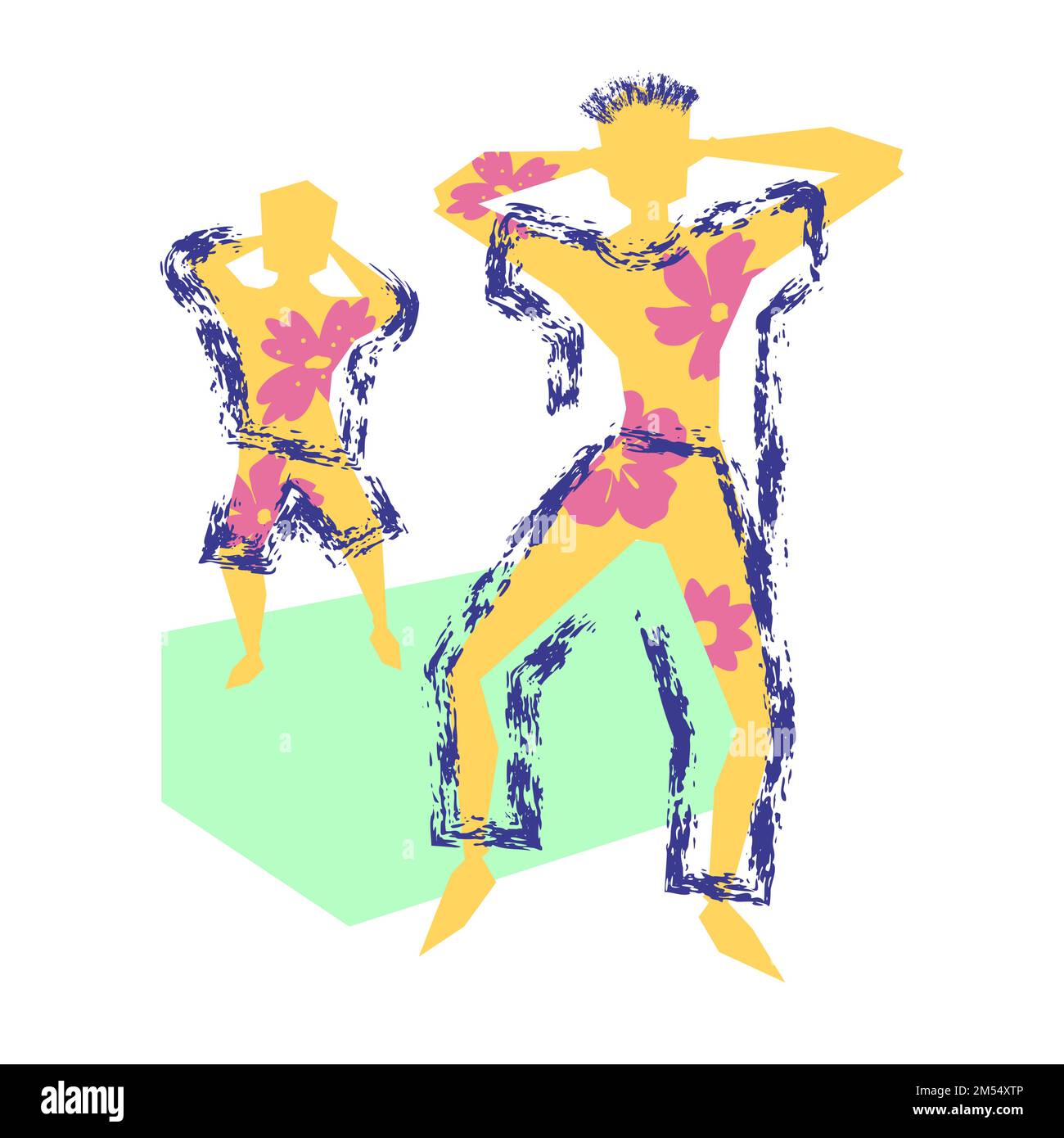 Brothers in brush and lines style . Editable illustration Stock Vector ...