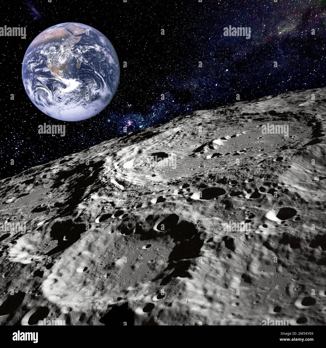 High quality space world surface and world at background. Concept ...