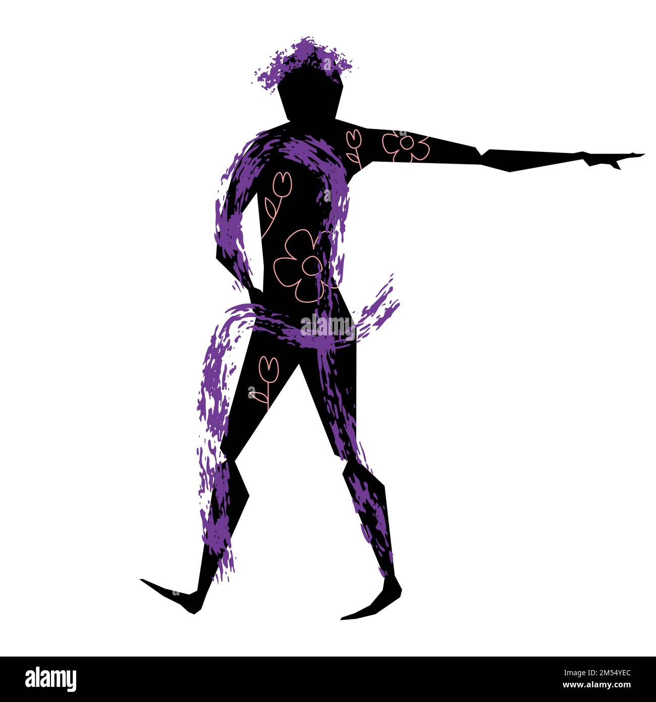 Vector guy in brush and lines style . Editable illustration Stock ...