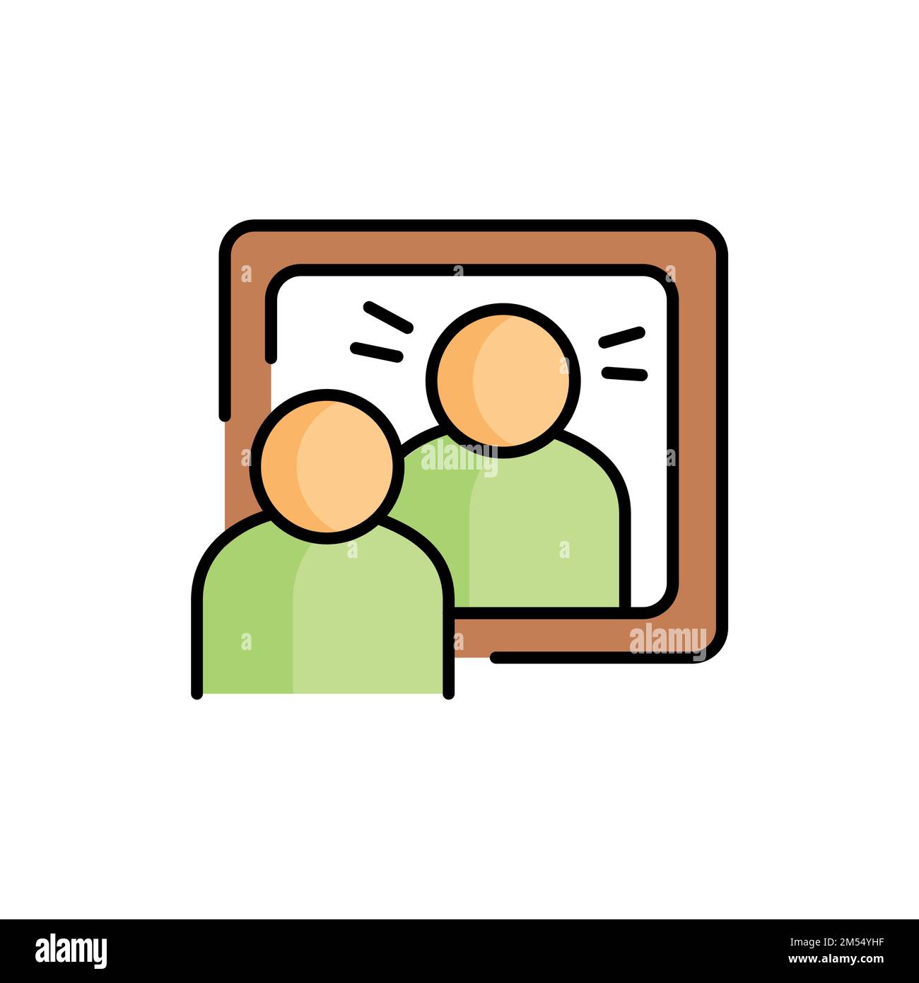 Self reflection color line icon. Human behavior. Self education Stock ...
