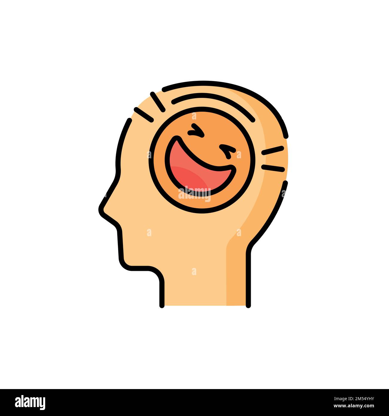 Humor sense color line icon. Human behavior. Emotions of person Stock ...