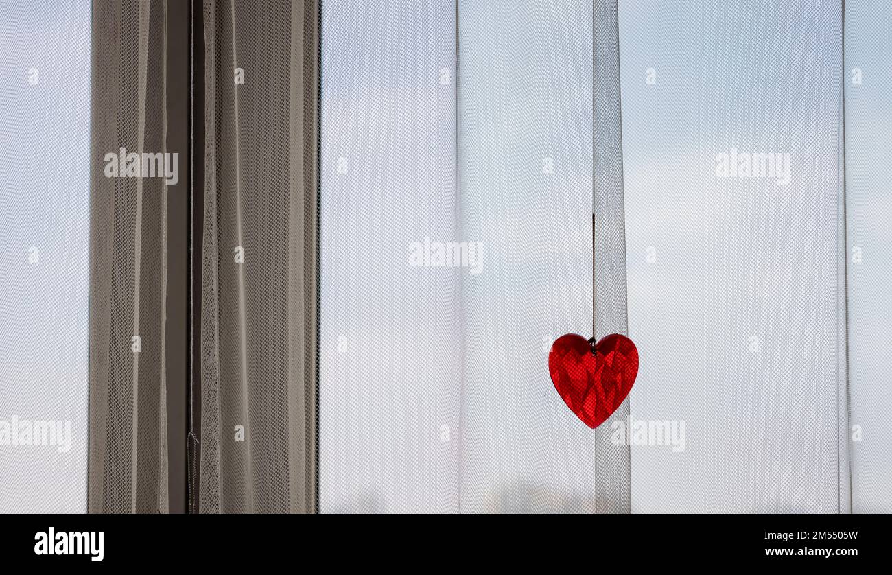 red decorative heart is a symbol of eternal love. valentine's day Stock ...
