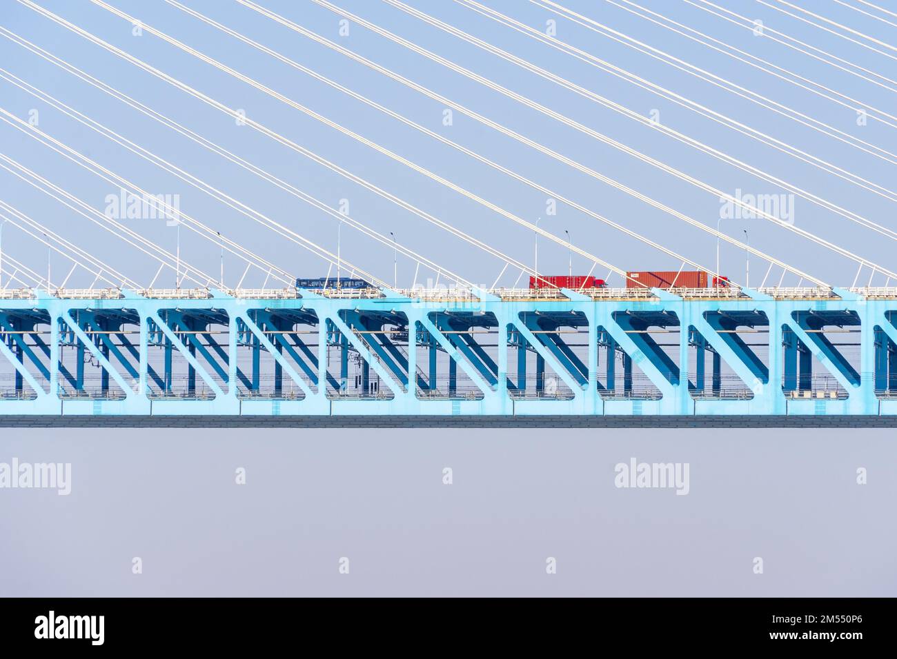 Aerial photo shows the Shanghai-Suzhou-Nantong Yangtze River Bridge in ...