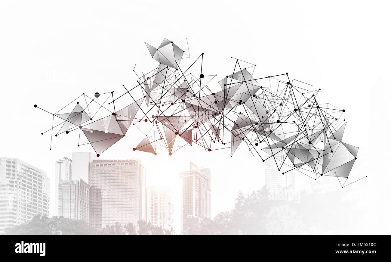 Abstract digital network connection lines Stock Photo - Alamy