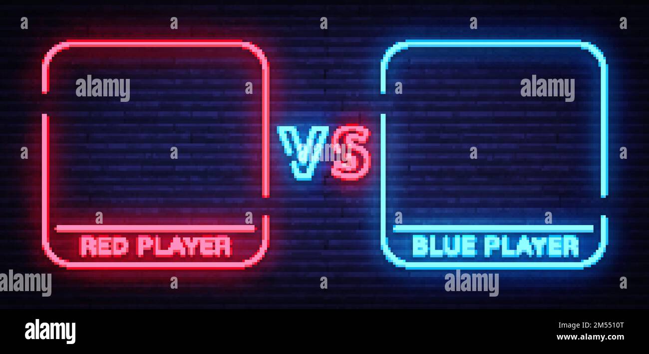 Versus neon sign. Neon symbol, icon, logo design template confrontation ...
