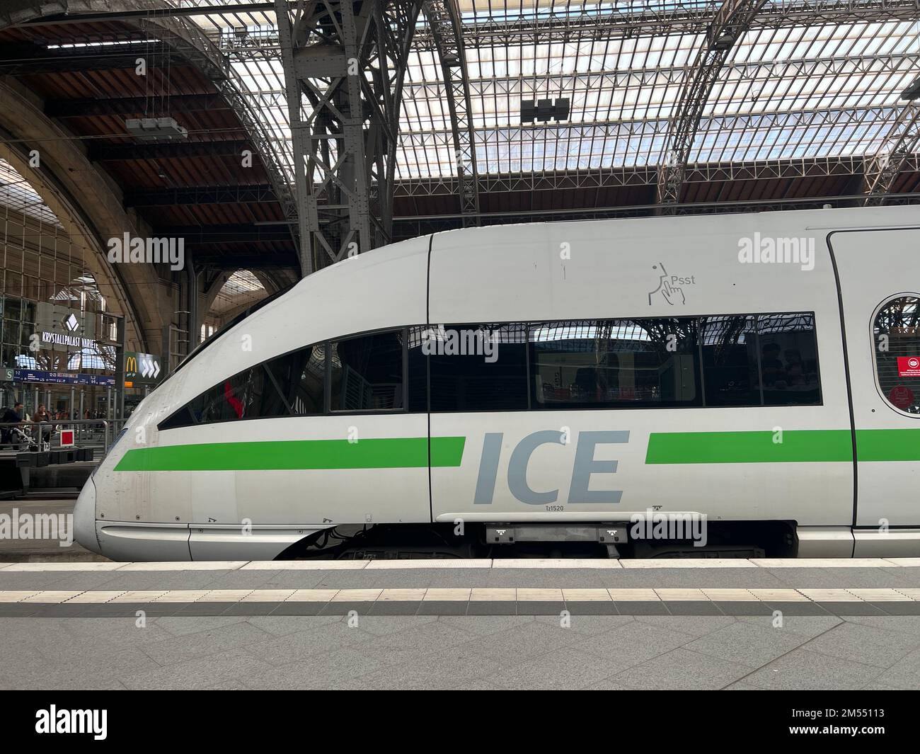 German high speed train ICE at Leipzig Central Station Stock Photo - Alamy