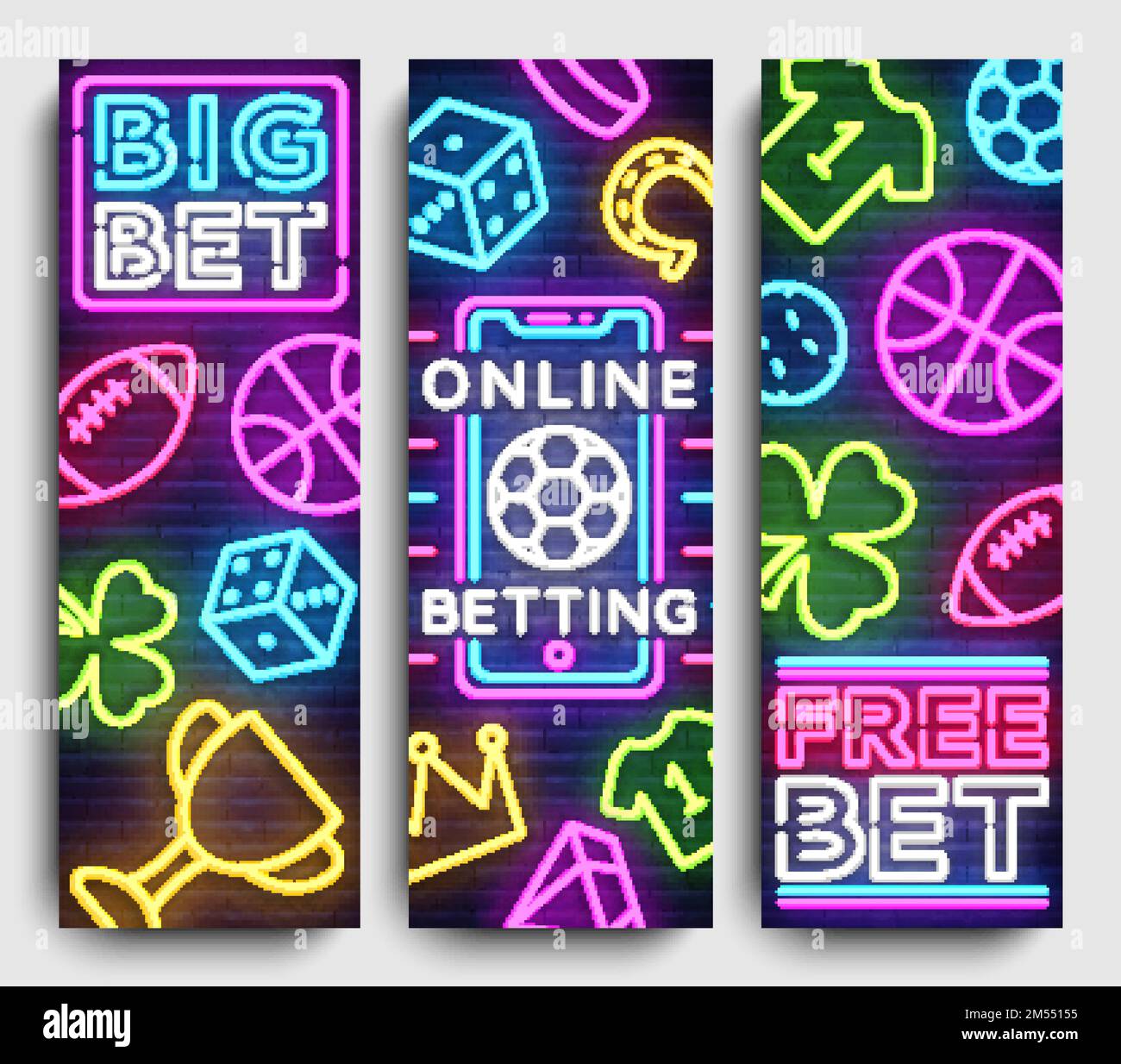 Neon signs vertical Stock Vector Images - Alamy