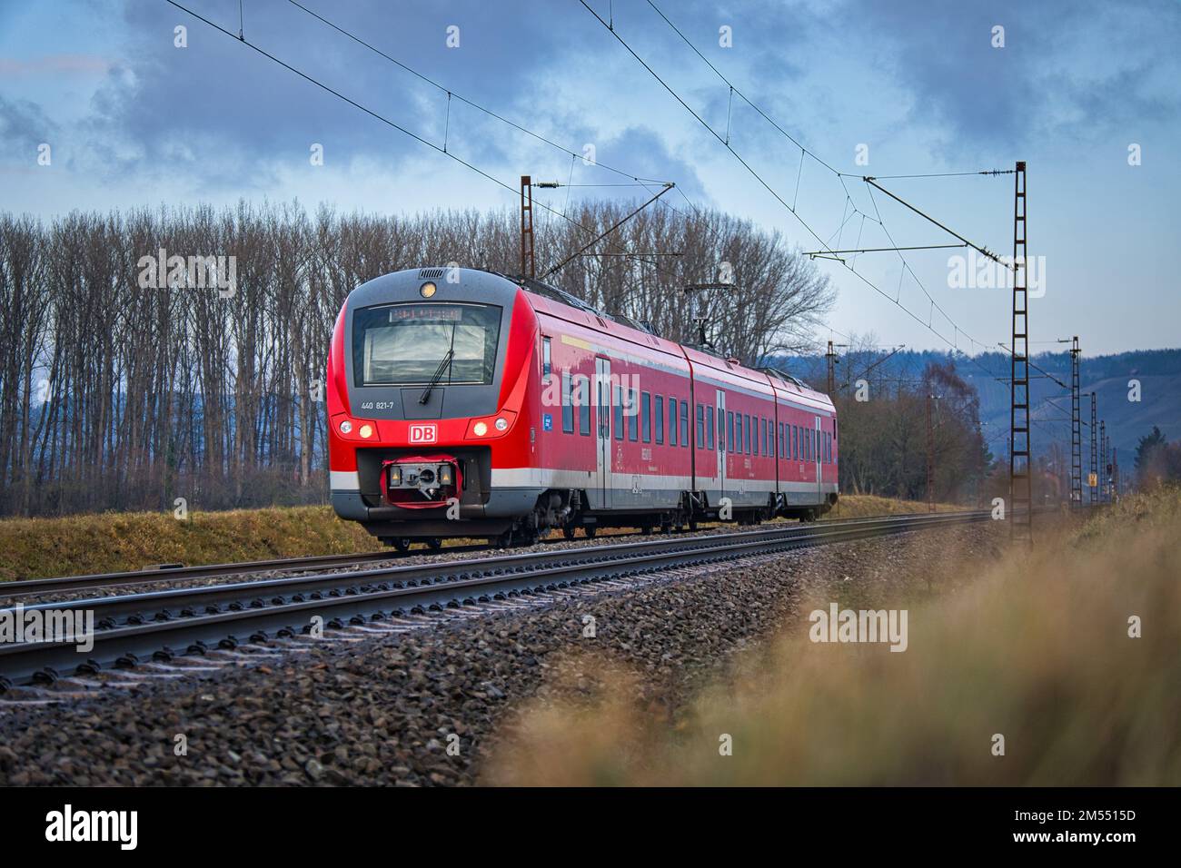 A class 440 regional train, Alstom Coradia Continental driving through ...
