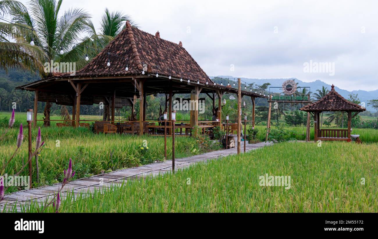 Yogyakarta, Indonesia - September 5, 2022: A cottage at Kopi Klothok ...